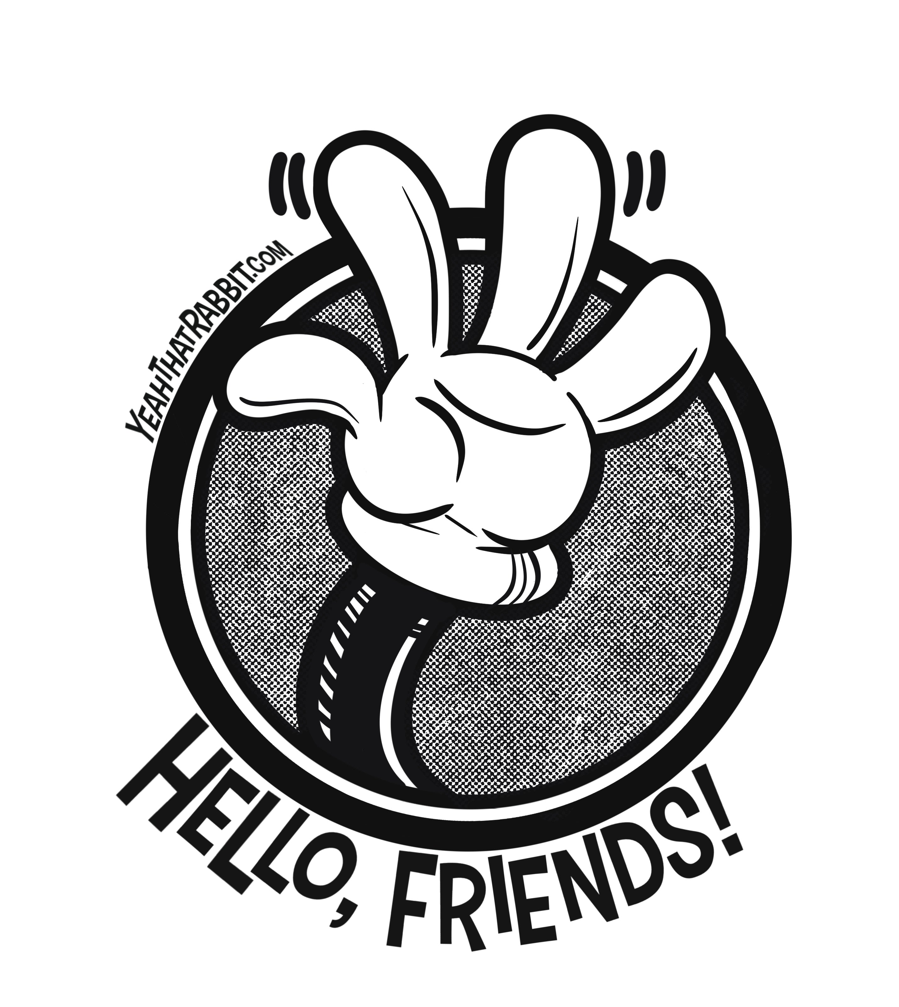 Hello Friends! Sticker – YEAH, THAT RABBIT!